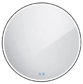 Nimco Zrcadla - Zrcadlo s LED osvětlením, průměr 80 cm, dotykový senzor, černá ZPC 28002RVX-90