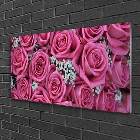 Obraz na skle Růže Květiny Rostlina 120x60 cm