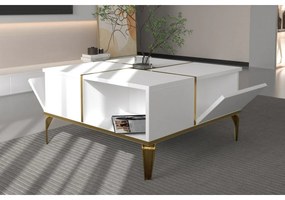 Konferenční stolek Nirvana White and Gold