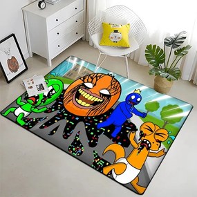Protiskluzový koberec / předložka s barevnými motivy ze hry "Rainbow friends" vhodný do dětského pokoje (1-6) Barva: 5, Velikost: 100 cm x 150 cm
