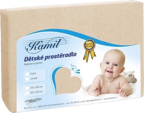 Bellatex Dětské JERSEY prostěradlo Béžová 70x140 cm