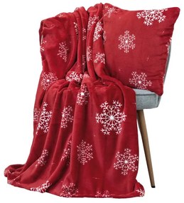 SCANquilt pléd DELI vločky červenobílá střední 150 x 200 cm