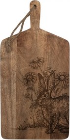 Dřevěné servírovací prkénko s králíkem Board Wood Rabbit - 25*2*50 cm