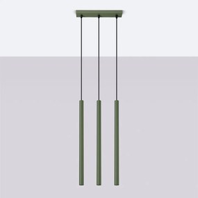 Sollux Lighting Závěsné svítidlo PASTELO 3 olivově zelené