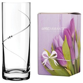 Diamante skleněná váza Silhouette City Cylinder se Swarovski krystaly 25 cm