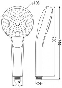 Ruční sprcha 3-funkční MEXEN R-05 bílá