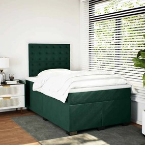 Box spring postel s matrací tmavě zelená 120x190 cm samet 3293173