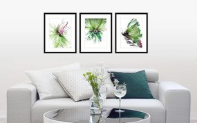 Moderní triptych v zelených odstínech do obývacího pokoje a ložnice - Zelená série | Anna Borkowska