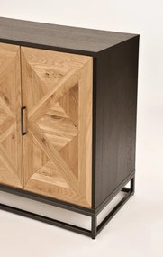 Komoda Indus 117 cm z masivu dub přírodní/grafit