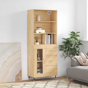 Skříň highboard dub sonoma 69,5 x 34 x 180 cm kompozitní dřevo,  3189488