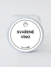 Samolepka na kořenky SVAŘENÉ VÍNO bílá 5 cm tučné písmo