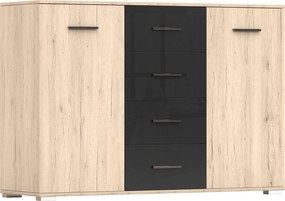 IDZ Komoda BARI 2D4S, 135 cm Dub San Remo/Černá