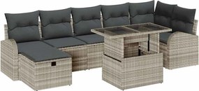 Sada zahradních pohovek 8 ks Světle šedá polyratan 3359769