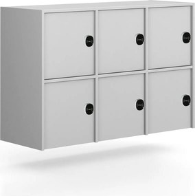 Nástavba pro skříně FRAME, 6x dveře, 1299 x 450 x 854 mm, RFID zámek, šedá