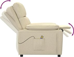 Masážní křeslo krémové textil 289681