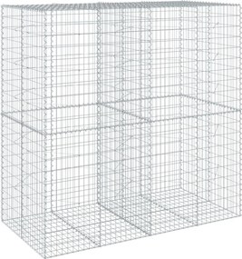 Gabionový koš s víkem 200 x 100 x 200 cm pozinkované železo 3295227