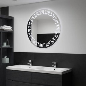 Koupelnové zrcadlo - kulaté - s LED osvětlením | 80 cm