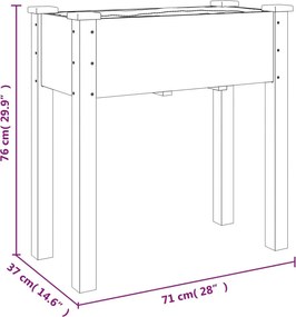 vidaXL Truhlík na kolečkách s vložkou 71x37x80 cm masivní jedle [3157824] Barva: Šedá