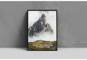 Pixada Hardest Climb- motivační obraz Velikost: A3 - 29,7x42 cm, Volba rámu: s černým rámem