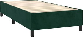 Box spring postel s matrací tmavě zelená 90x200 cm samet 3137704