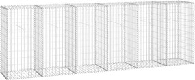 Gabionová zeď s víky z pozinkované oceli 300 x 50 x 100 cm 143592