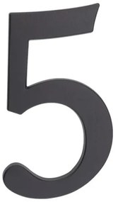 PSG 64.155 - hliníková 3D číslice 5, číslo na dům, výška 190 mm, černá