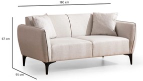 Hanah Home Dvoumístná pohovka BELISSIMO béžová 180 cm 560ARE1534