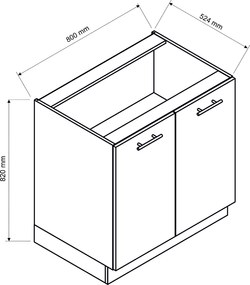ALFASHOP ZOYA dolní D80 P/L dub
