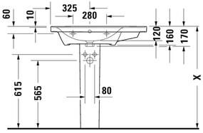 Duravit D-Neo - Umyvadlo do nábytku asymetrické 800 x 480 mm, umyvadlo vlevo, bílá 2369800000