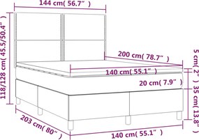 Box spring postel s matrací černá 140x200 cm textil 3142259
