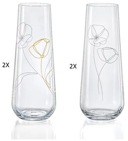 Crystalex sklenice na prosseco Stemless luční kvítí 250 ml 4 KS