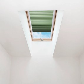 Roleta Plisé na střešní okna, Průsvitná, Tmavě zelená, P 019 , 20 x 130 cm