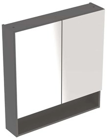 Geberit Selnova Square - Zrcadlová skříňka 85x79x18 cm, 2 dvířka, lávová mat 501.269.00.1
