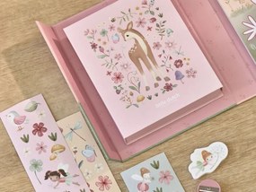 Little Dutch Omalovánky s pastelkami a samolepkami Rosa Fairy Garden