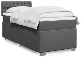 Box spring postel s matrací tmavě šedá 100 x 200 cm textil 3285807