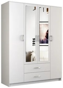 Šatní skříň ROMANA se zrcadlem 160 cm bílá