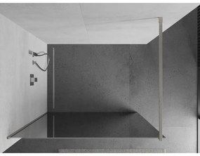 Mexen Kioto, sprchová zástěna Walk-In 120 x 200 cm, 8mm sklo vzor zrcadlo, broušená ocel profil, 800-120-101-97-50