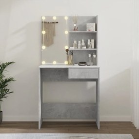 vidaXL Toaletní stolek s LED 74,5 x 40 x 141 cm [808805] Barva: šedá sonoma