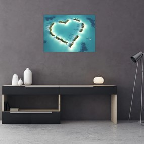 Skleněný obraz - Ostrovy srdce (70x50 cm)
