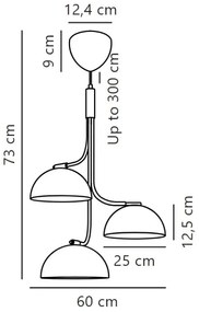 DFTP by Nordlux - Lustr na lanku TULLIO 3xE14/25W/230V bílá