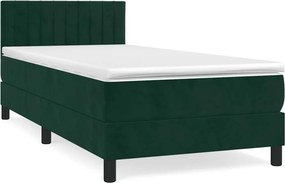 Box spring postel s matrací tmavě zelená 90x190 cm samet 3141398