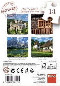 DINO Puzzle Turistická edice Slovensko: Čičmany / 60 dílků / 23,5 × 21