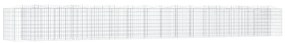 Klenutý gabion vyvýšený záhon 800x100x100 cm pozinkované železo,  153557