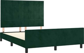 Rám postele bez matrace tmavě zelená 140 x 190 cm samet 3125754