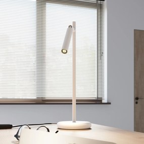 Stolní lampa Pastelo, 1x bílé kovové stínítko