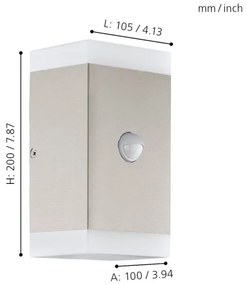 Eglo 75546 - LED Venkovní nástěnné svítidlo se senzorem 2xGU10/4,6W/230V IP44