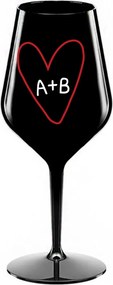 Personalizovaná nerozbitná sklenice - iniciály v srdci