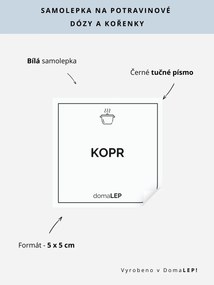 Samolepka na kořenky KOPR bílá 5 × 5 cm tučné písmo