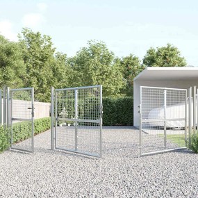Pletivá zahradní branka stříbrná 400 x 125 cm pozinkovaná ocel 154555