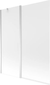 Mexen Flip, vanová zástěna 1-křídlová 140 x 150 cm, otočné křídlo, 6 mm námraza sklo, chromový profil, 894-140-101-01-30